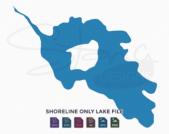 Norfork Lake AR Shoreline Only Map Single Layer Svg Pdf Ai - Etsy