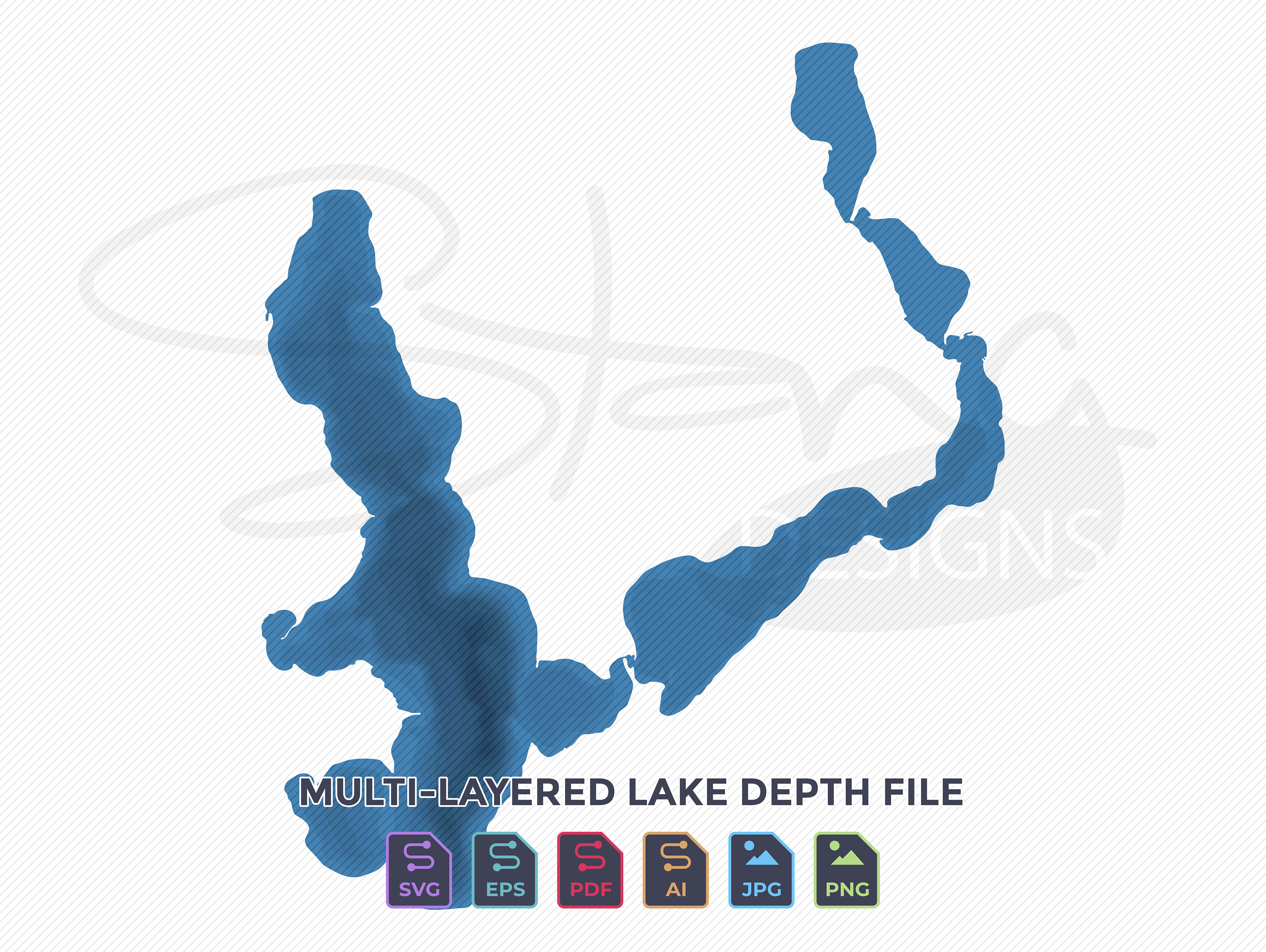 Lake Okoboji IA Topographical Map Print Ready Wall Decor - Etsy