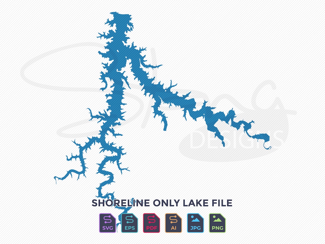 Stockton Lake MO Shoreline Only Map | Single Layer | Svg Pdf Ai Eps Png ...