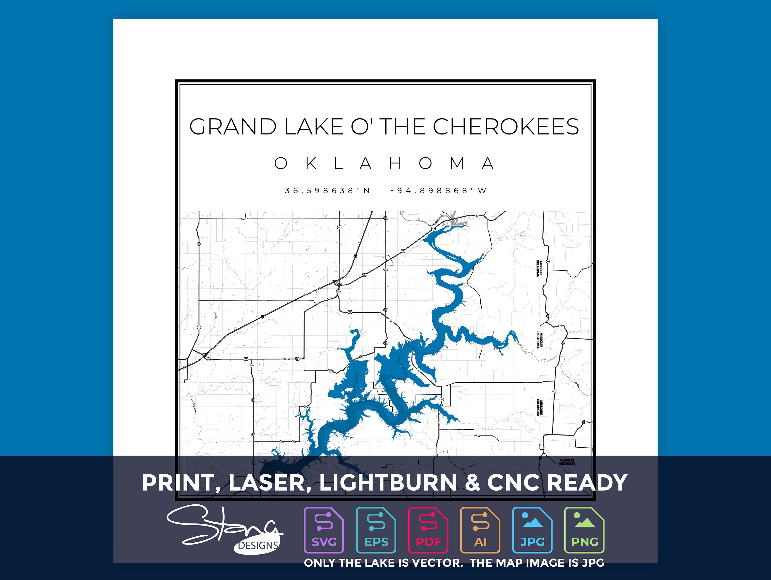 Grand Lake Oklahoma Area Map