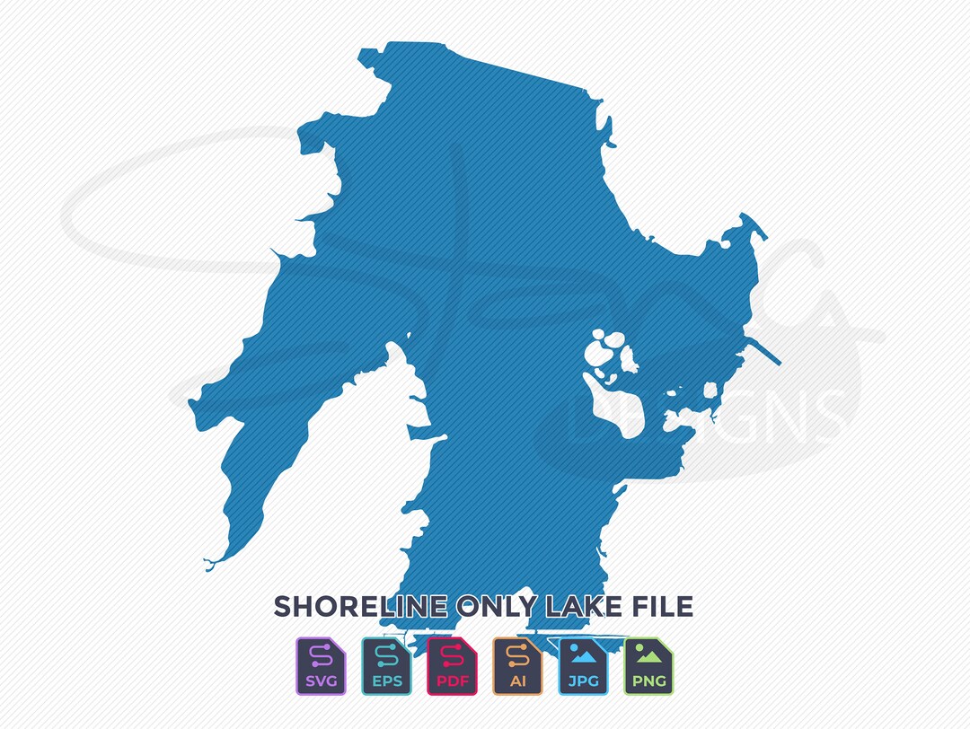Fern Ridge Lake OR Shoreline Only Map | Single Layer | Svg Pdf Ai Eps ...