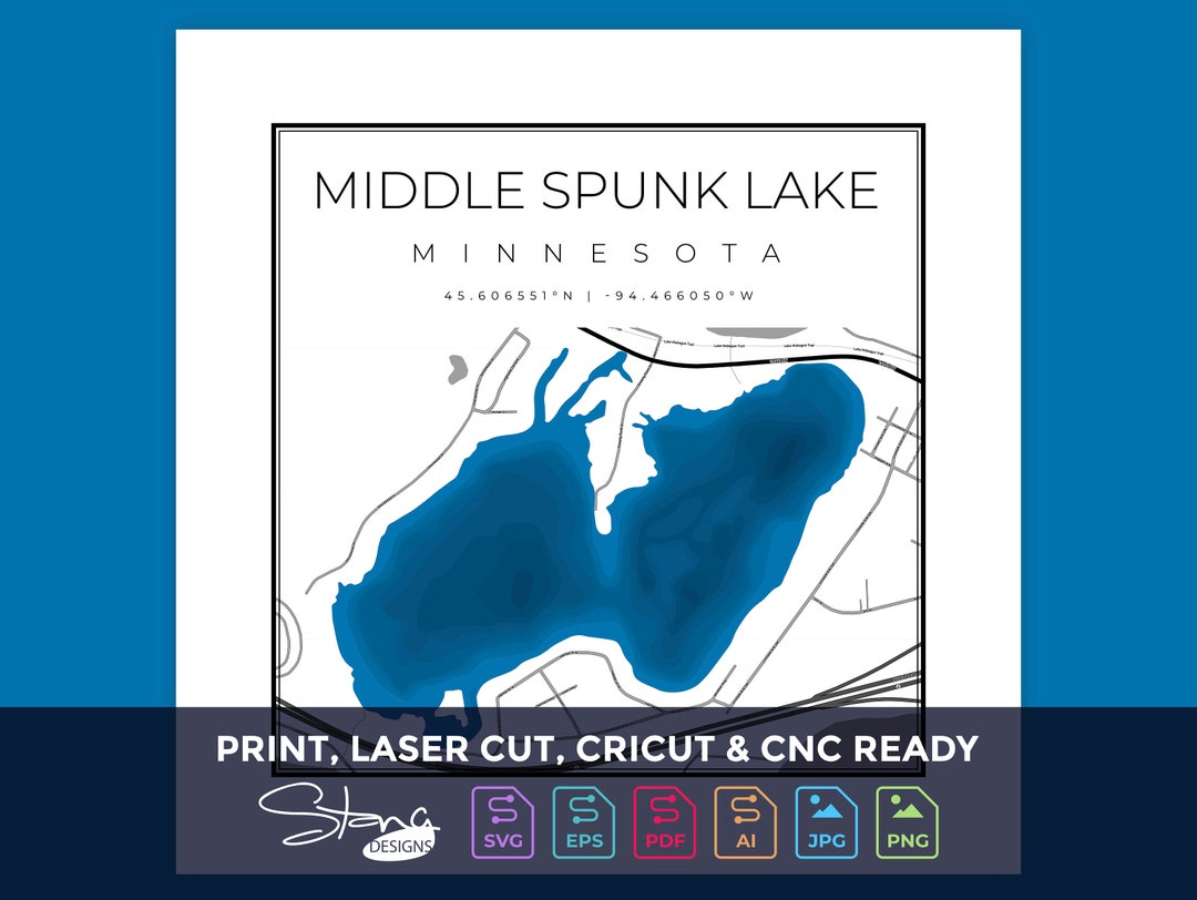 Middle Spunk Lake MN Topographical Map Print Ready Wall - Etsy