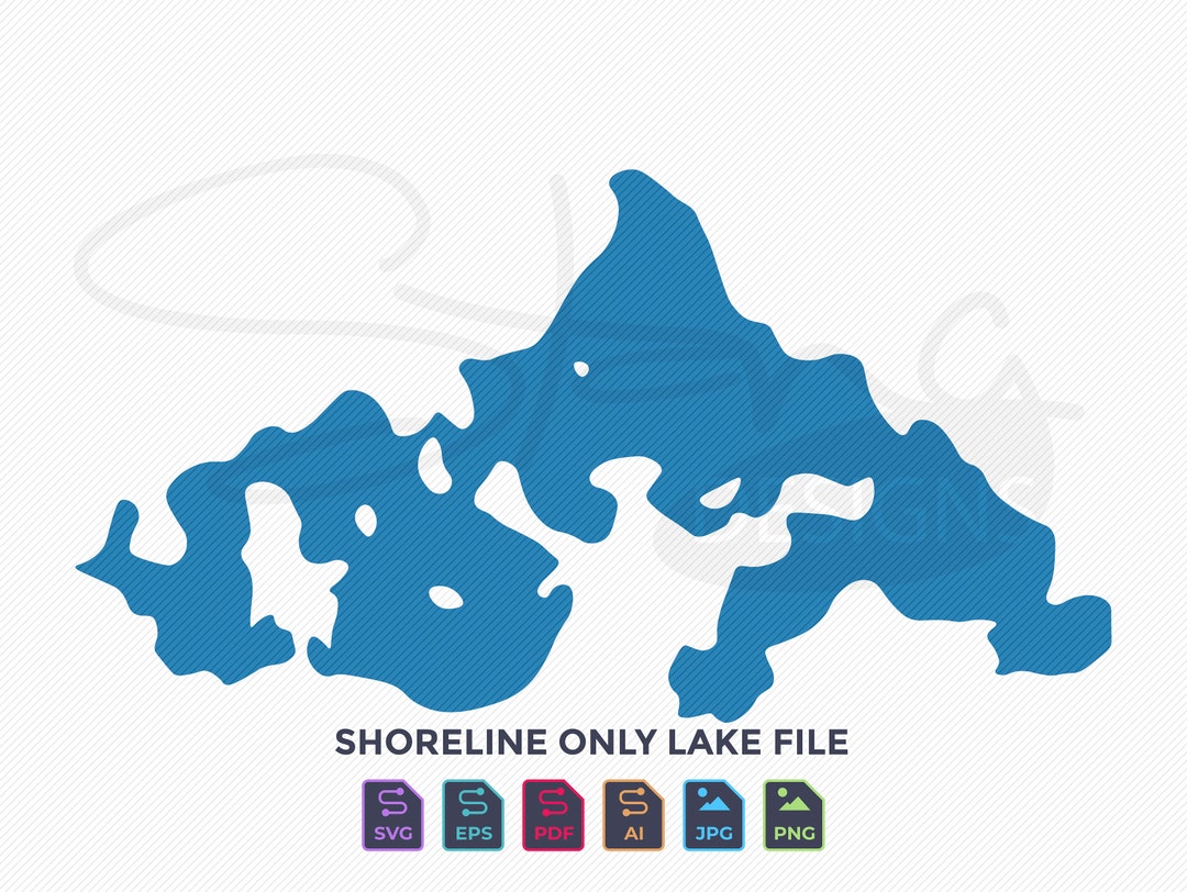 Leaf Lake MN Shoreline Only Map | Single Layer | Svg Pdf Ai Eps Png Jpg ...
