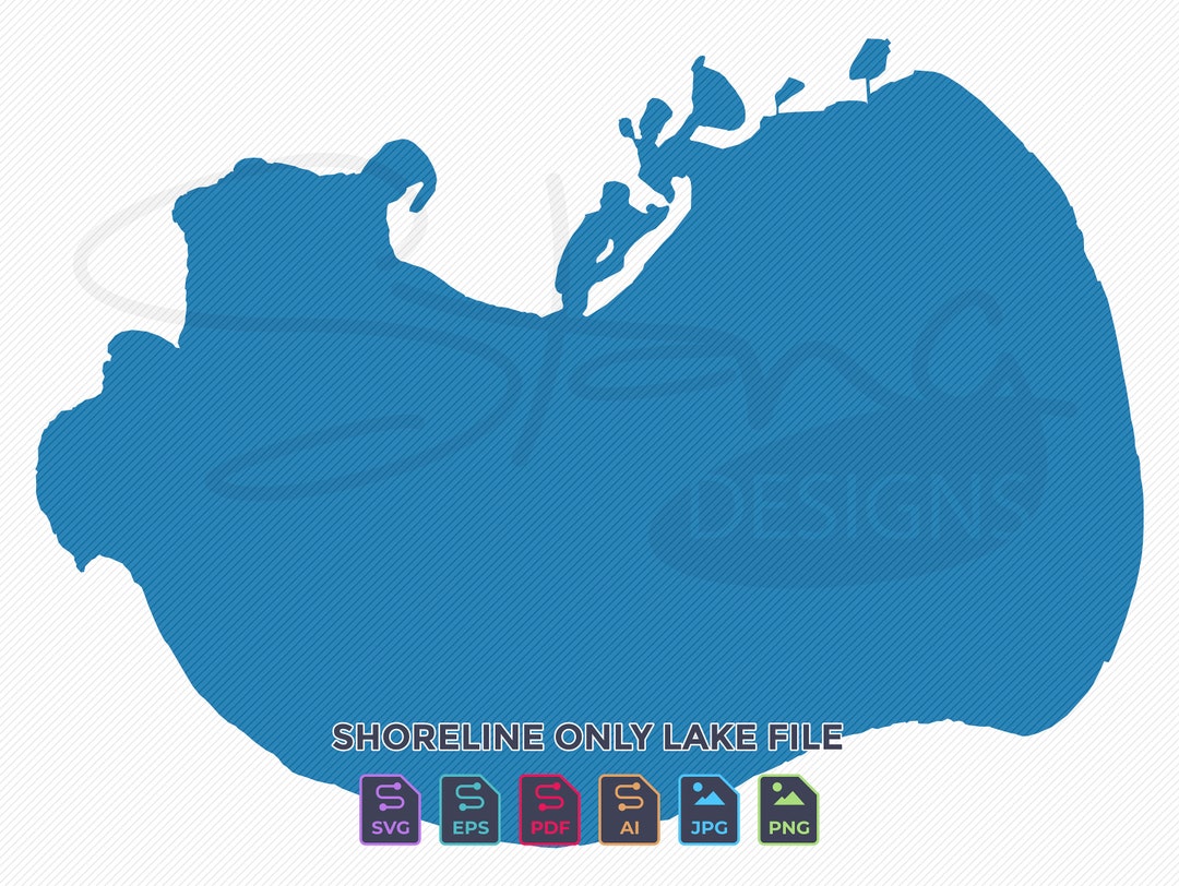 Lake Missaukee MI Shoreline Only Map | Single Layer | Svg Pdf Ai Eps ...