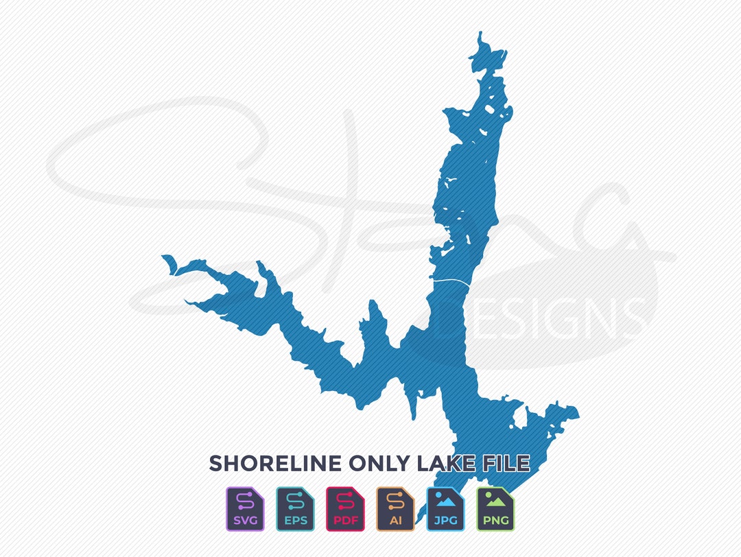 Scituate Resevoir RI Shoreline Only Map | Single Layer | Svg Pdf Ai Eps ...