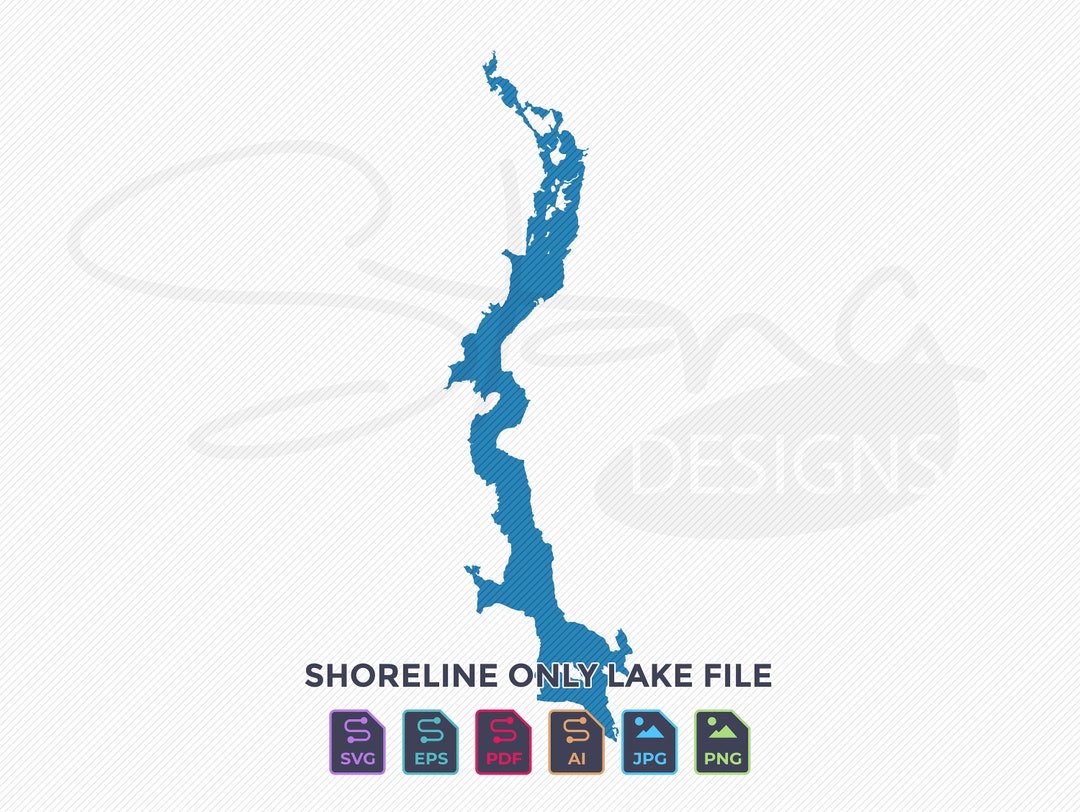 Aziscohos Lake ME Shoreline Only Map | Single Layer | Svg Pdf Ai Eps ...