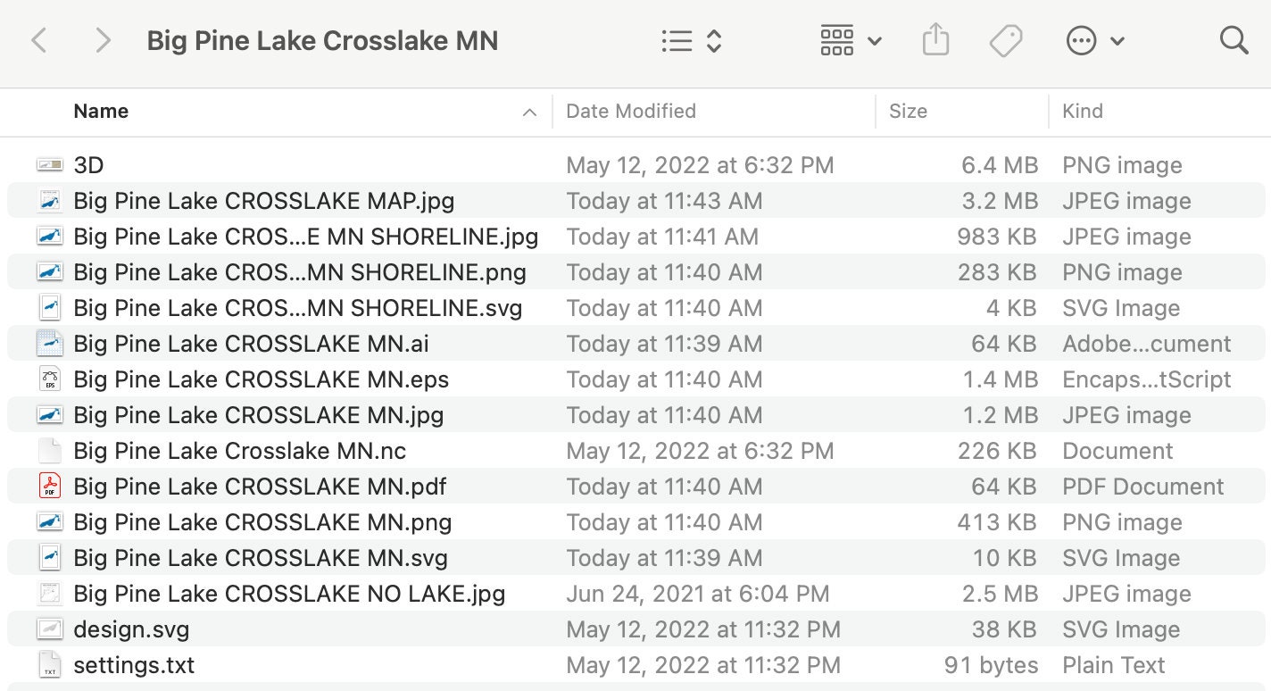 Big Pine Lake Crosslake, MN Topographical Map | Print Ready Wall Decor ...