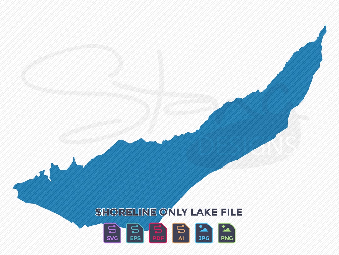 Lake Thomas Edison CA Shoreline Only Map | Single Layer | Svg Pdf Ai ...