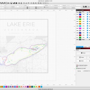 Lake Erie SUPER HIGH DETAIL Topographical Map | Print Ready Wall Decor ...