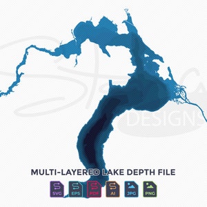 Lake Pend Oreille ID Topographical Map | Print Ready Wall Decor ...