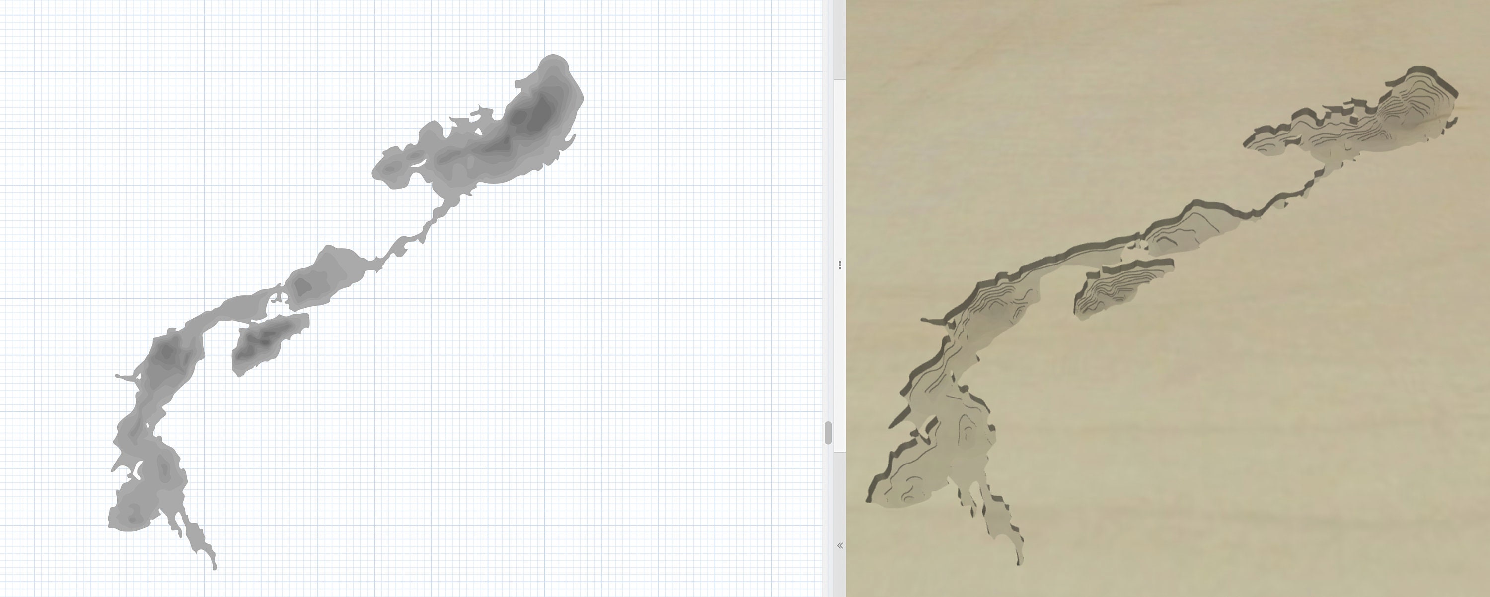 Island Chain of Lakes Topographical Map Print Ready Wall - Etsy
