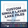 Badin Lake NC Shoreline Only Map Single Layer Svg Pdf Ai Eps Png Jpg ...