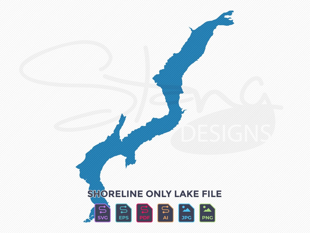 Moore Reservoir NH Shoreline Only Map | Single Layer | Svg Pdf Ai Eps ...