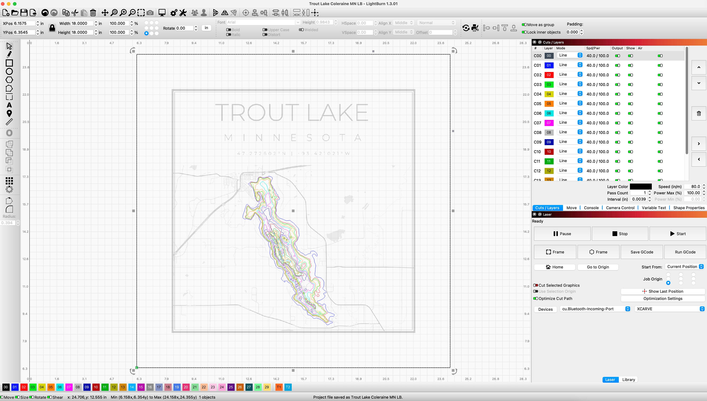 Trout Lake Coleraine MN Topographical Map Print Ready Wall - Etsy