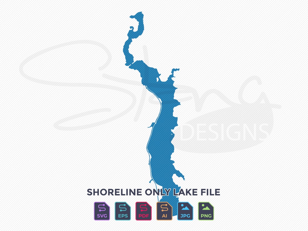 Lake Robinson SC Shoreline Only Map | Single Layer | Svg Pdf Ai Eps Png ...