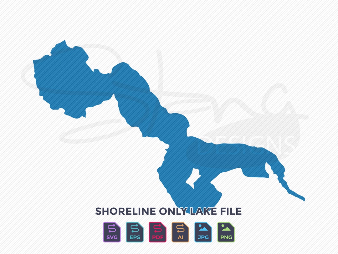 Bear Lake WI Shoreline Only Map | Single Layer | Svg Pdf Ai Eps Png Jpg ...