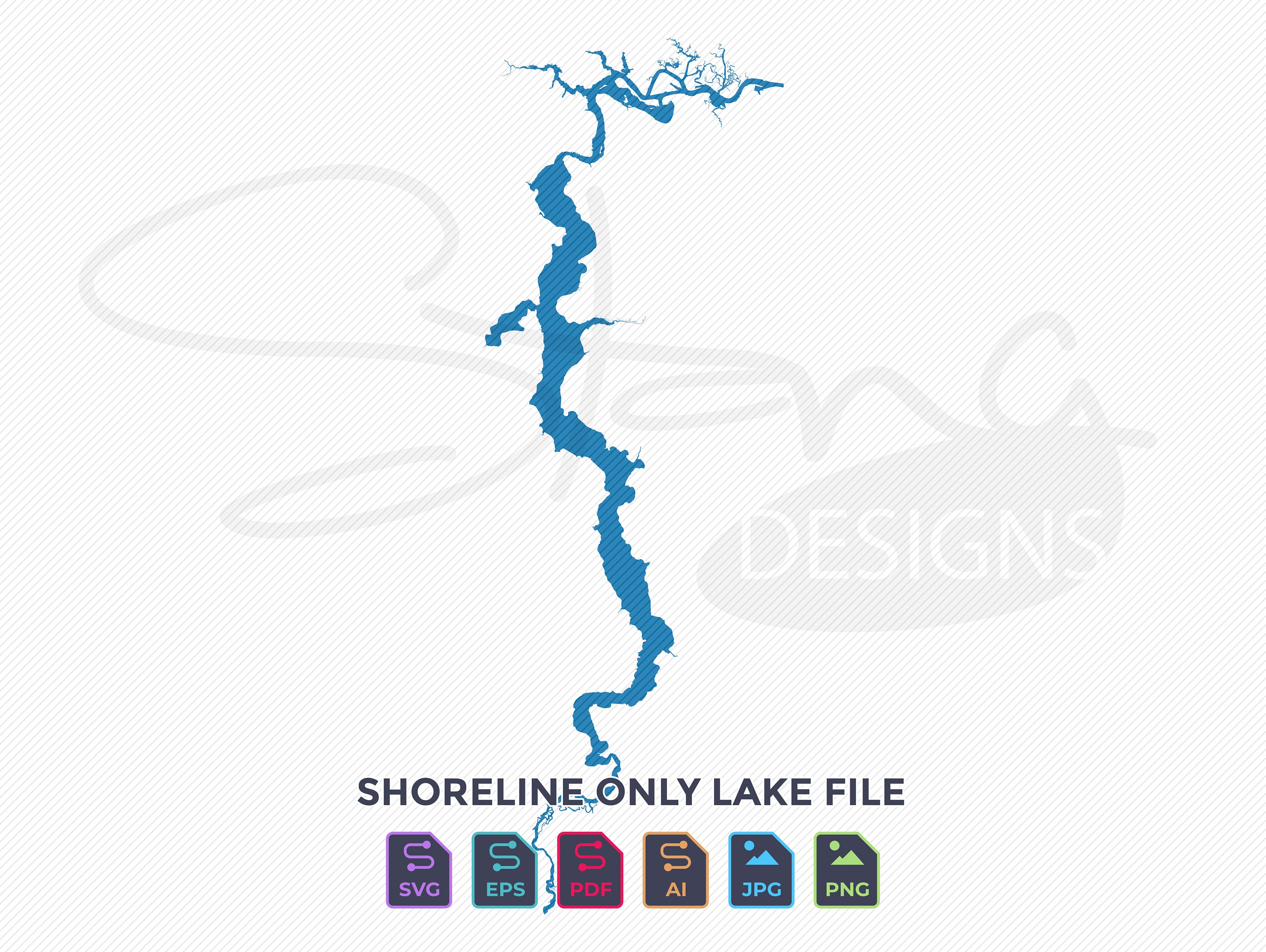 St Johns River FL Shoreline Only Map | Single Layer | Svg Pdf Ai Eps ...