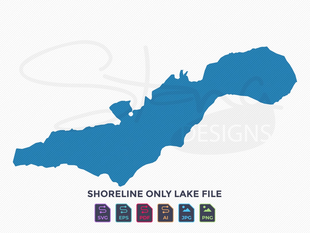 Ochoco Reservoir OR Shoreline Only Map | Single Layer | Svg Pdf Ai Eps ...