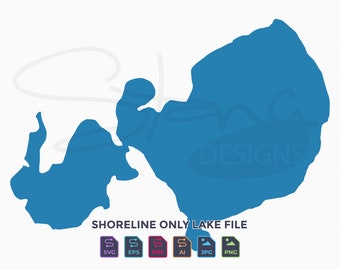 Lake Lida MN Shoreline Only Map Single Layer Svg Pdf Ai - Etsy
