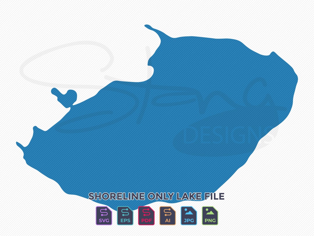 Silver Lake IA Shoreline Only Map | Single Layer | Svg Pdf Ai Eps Png ...