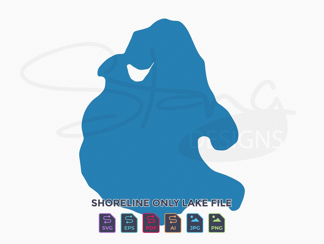 Little Toad Lake MN Shoreline Only Map | Single Layer | Svg Pdf Ai Eps ...