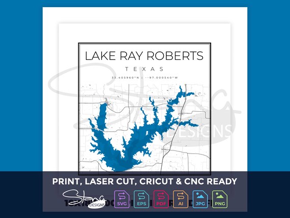 Lake Roy Roberts TX Topographical Map Print Ready Wall Decor - Etsy