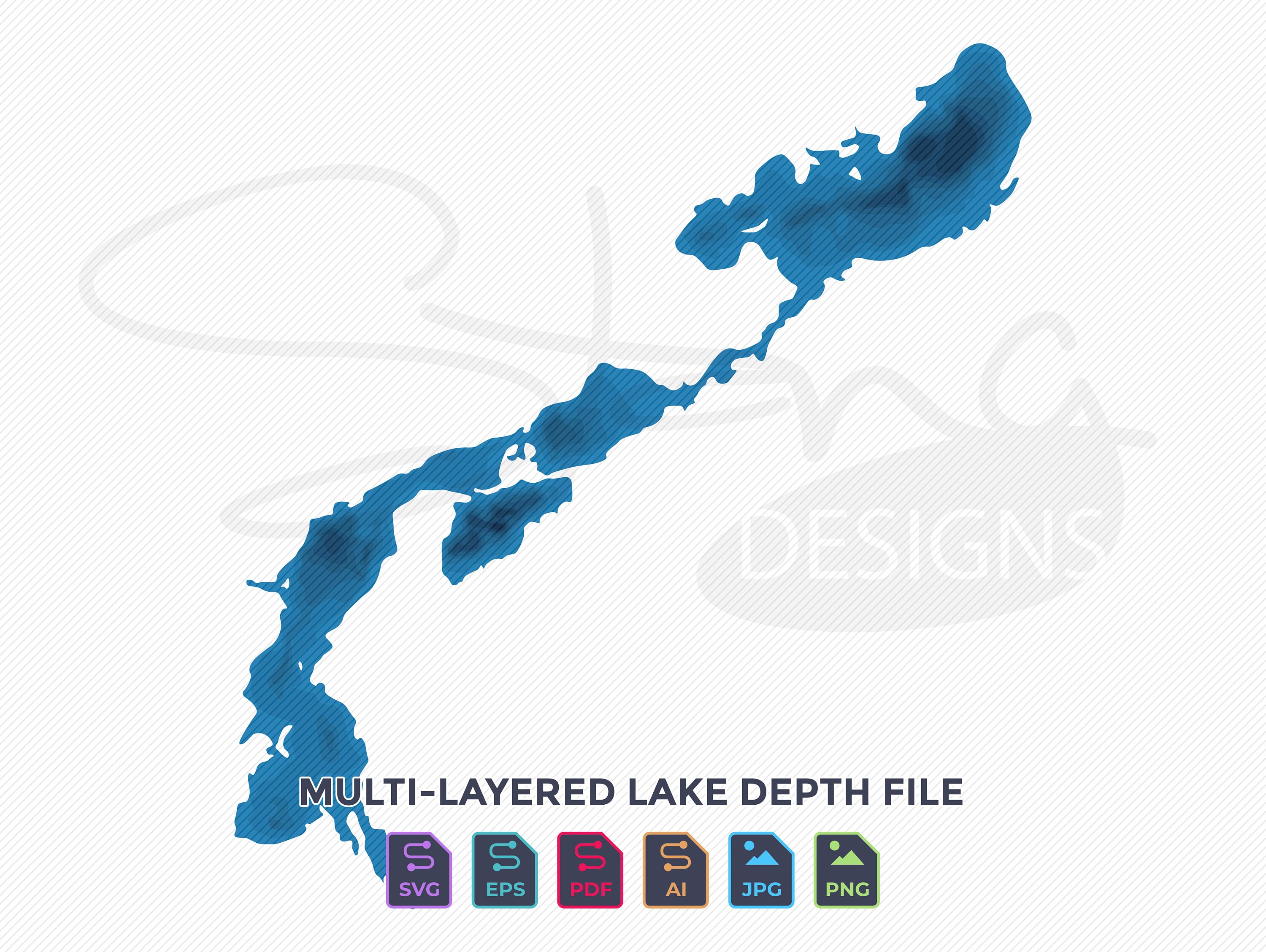 Island Chain of Lakes Topographical Map Print Ready Wall - Etsy