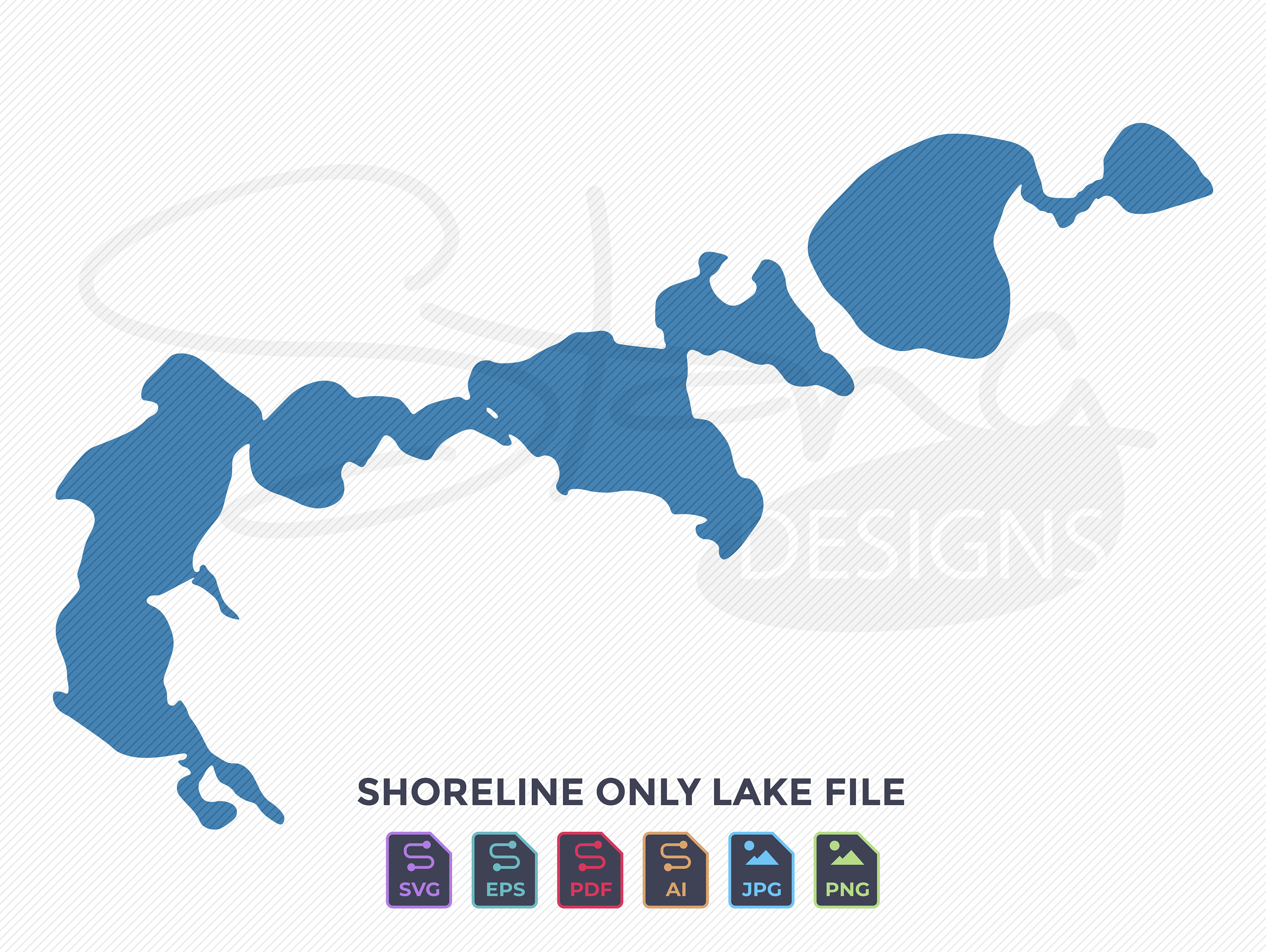 Union Sarah Lake MN Shoreline Only Map | Single Layer | Svg Pdf Ai Eps ...