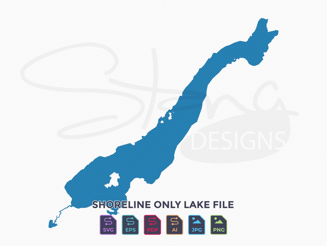 Sprague Lake WA Shoreline Only Map | Single Layer | Svg Pdf Ai Eps Png ...