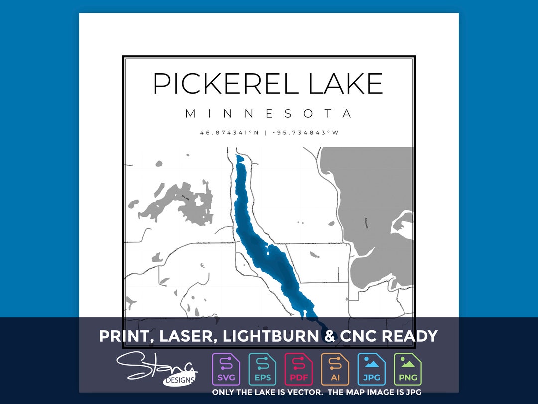 Pickerel Lake Becker Co MN Topographical Map | Print Ready Wall Decor ...