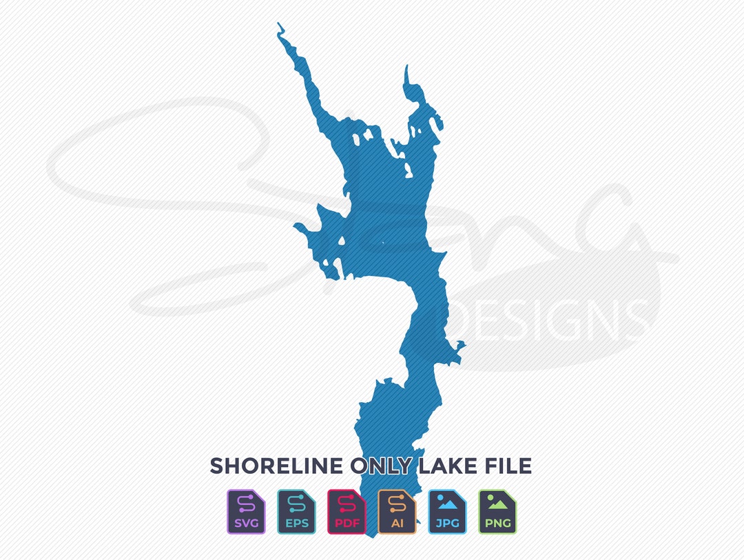 Somerset Reservoir VT Shoreline Only Map | Single Layer | Svg Pdf Ai ...
