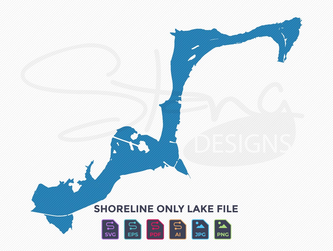 Nickajack Lake Bennet Lake TN Shoreline Only Map | Single Layer | Svg ...