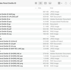 Lake Pend Oreille ID Topographical Map | Print Ready Wall Decor ...