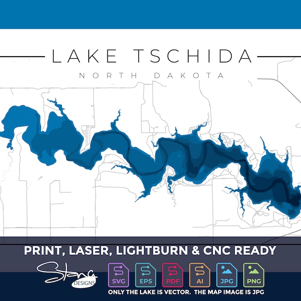 Lake Tschida Map - Etsy