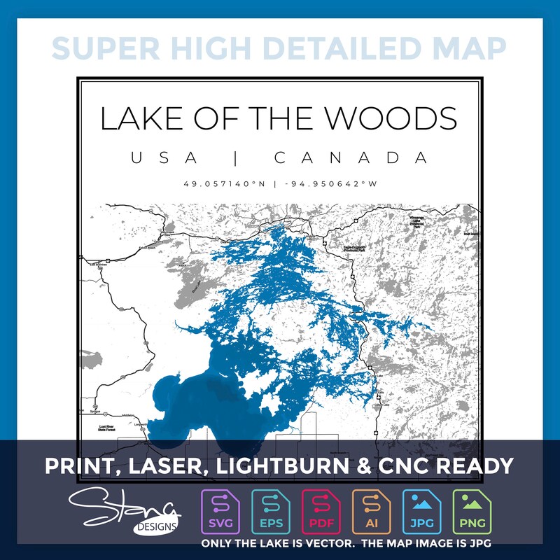 Wood Lake Map - Etsy