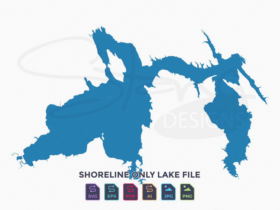Keyhole Reservoir WY Shoreline Only Map | Single Layer | Svg Pdf Ai Eps ...