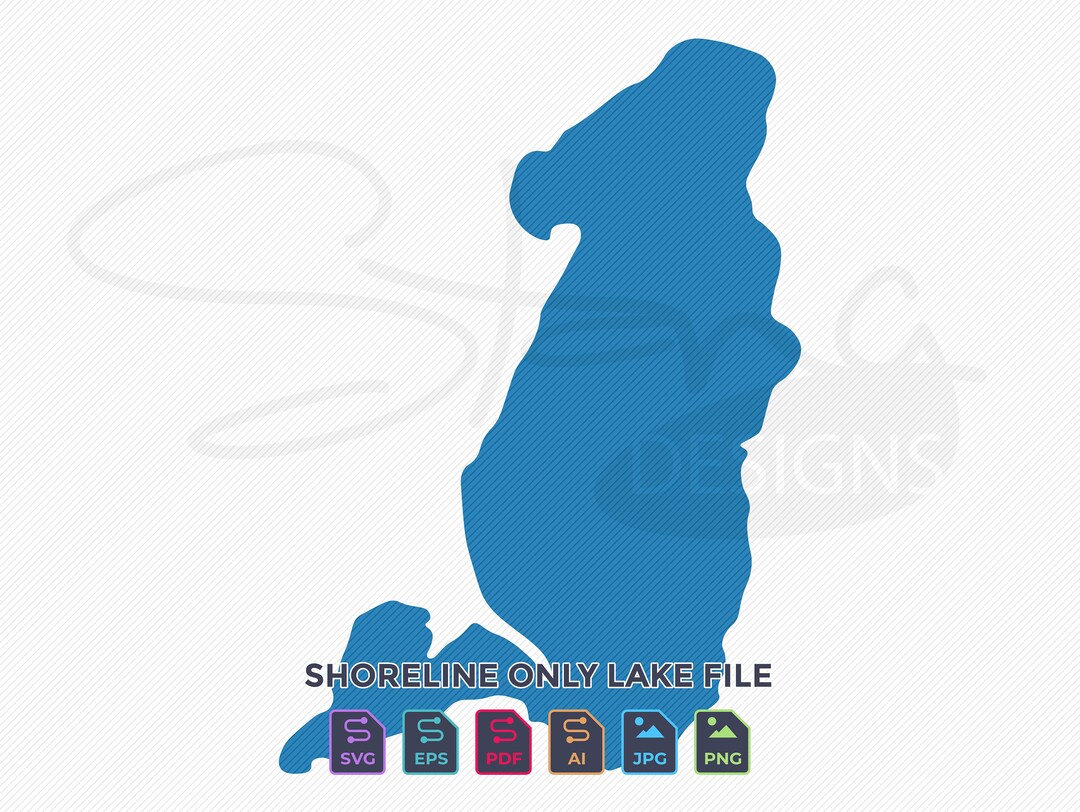 Lake Mary MN Shoreline Only Map | Single Layer | Svg Pdf Ai Eps Png Jpg ...