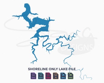 Storm Lake IA Shoreline Only Map Single Layer Svg Pdf Ai Eps Png Jpg ...