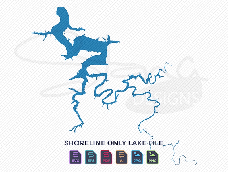 Cave Run Lake KY Shoreline Only Map | Single Layer | Svg Pdf Ai Eps Png ...