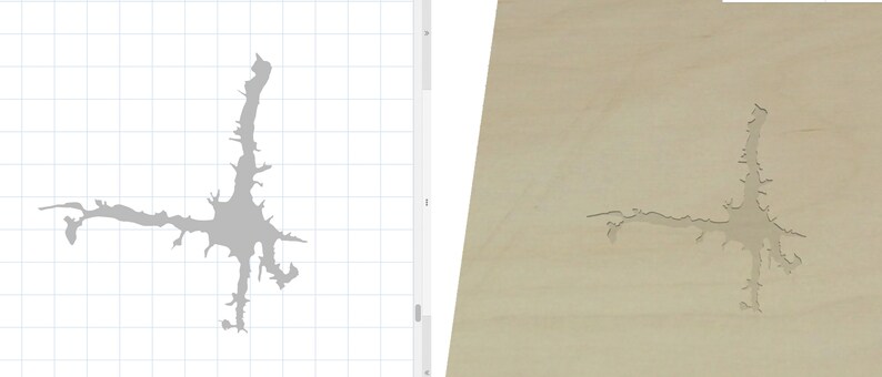 Lake Lure NC Shoreline Only Map Single Layer Svg Pdf Ai - Etsy