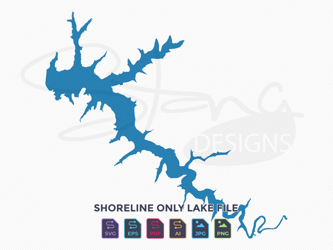 Little Bear Creek Reservoir AL Shoreline Only Map | Single Layer | Svg ...