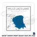 Mille Lacs Lake MN Topographical Map Print Ready Wall Decor Multiple ...