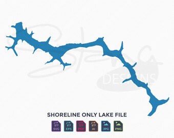 Lake Anna VA Shoreline Only Map Single Layer Svg Pdf Ai Eps Png Jpg ...