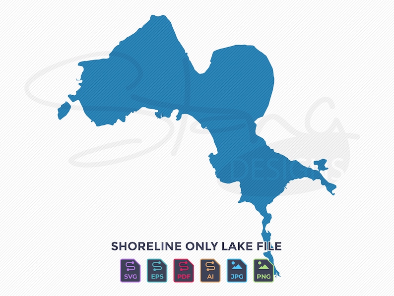 Lake Jackson FL Shoreline Only Map | Single Layer | Svg Pdf Ai Eps Png ...