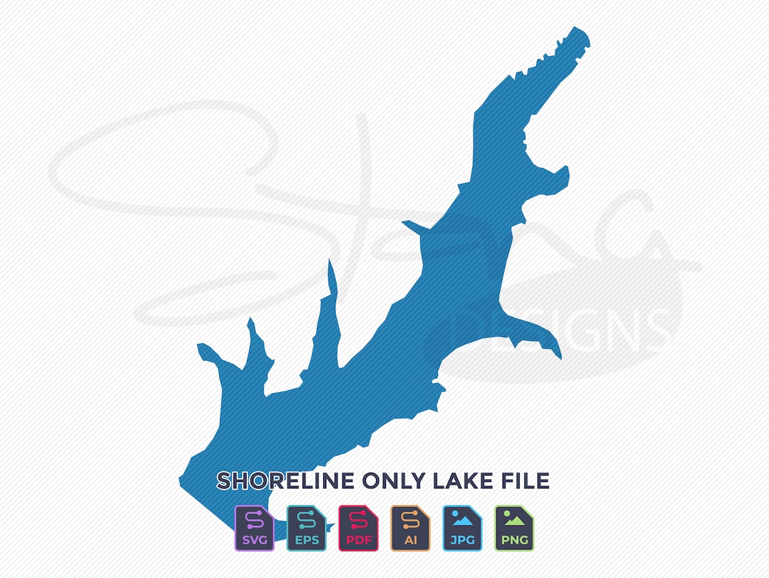 Marion County Lake KS Shoreline Only Map | Single Layer | Svg Pdf Ai ...