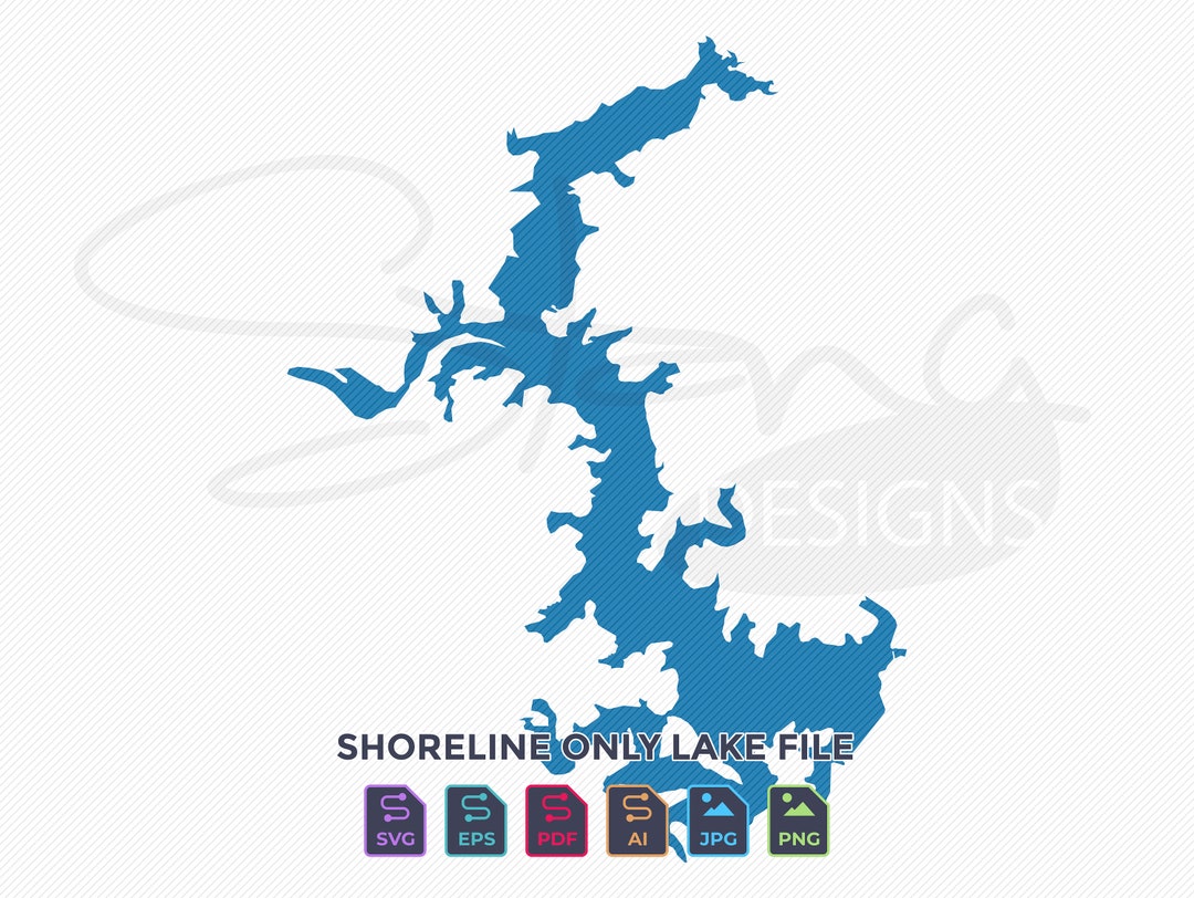 Lake Wappapello MO Shoreline Only Map | Single Layer | Svg Pdf Ai Eps ...