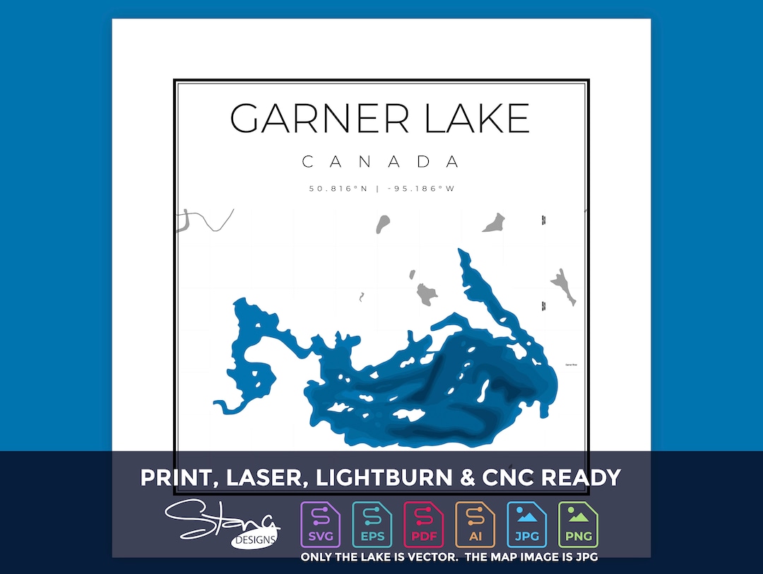 Garner Lake Canada Topographical Map | Print Ready Wall Decor ...