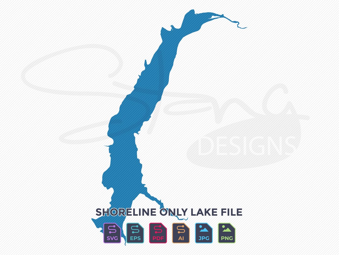 Yale Lake WA Shoreline Only Map | Single Layer | Svg Pdf Ai Eps Png Jpg ...