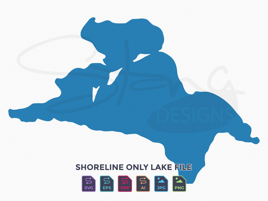 Lake Koronis MN Shoreline Only Map | Single Layer | Svg Pdf Ai Eps Png ...