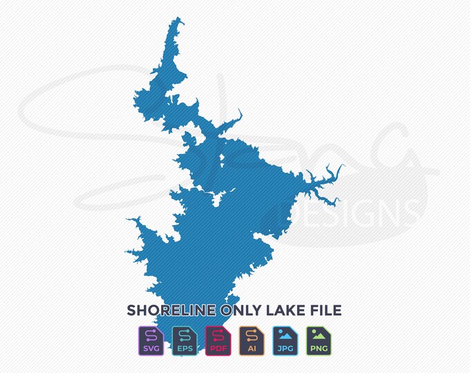 Lake Buchanan Texas Printable Map, Lake Buchanan Wall Art, Lake ...